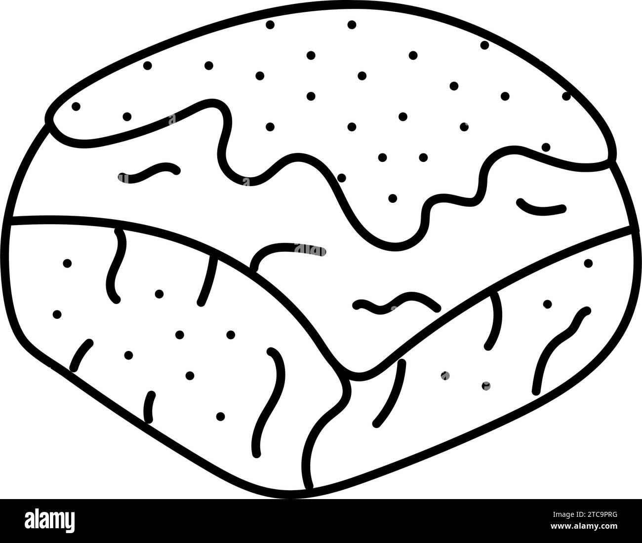 spiced bun food meal line icon vector illustration Stock Vector Image ...