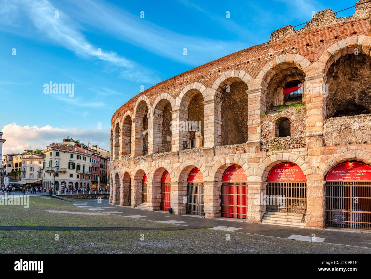 The Roman Arena in Piazza Bra. Built in the first century, it is still ...
