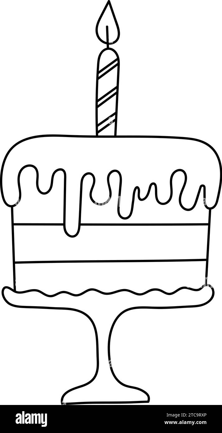 This Coloring Page For Kids Festive birthday cake is designed to boost ...