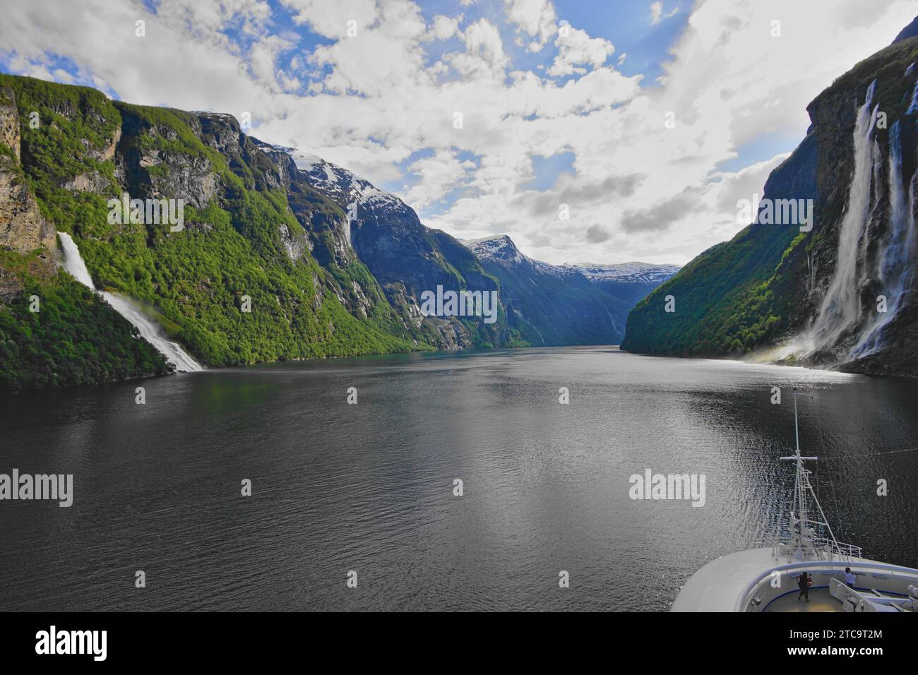 Waterfalls in Geirangerfjord (Norwegian: Geirangerfjorden) is a UNESCO ...