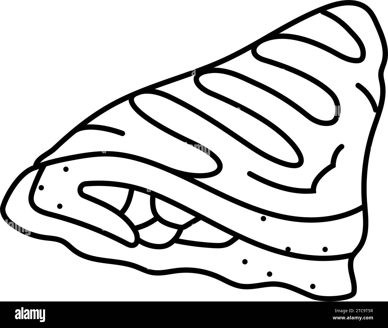 apple turnover sweet food line icon vector illustration Stock Vector ...