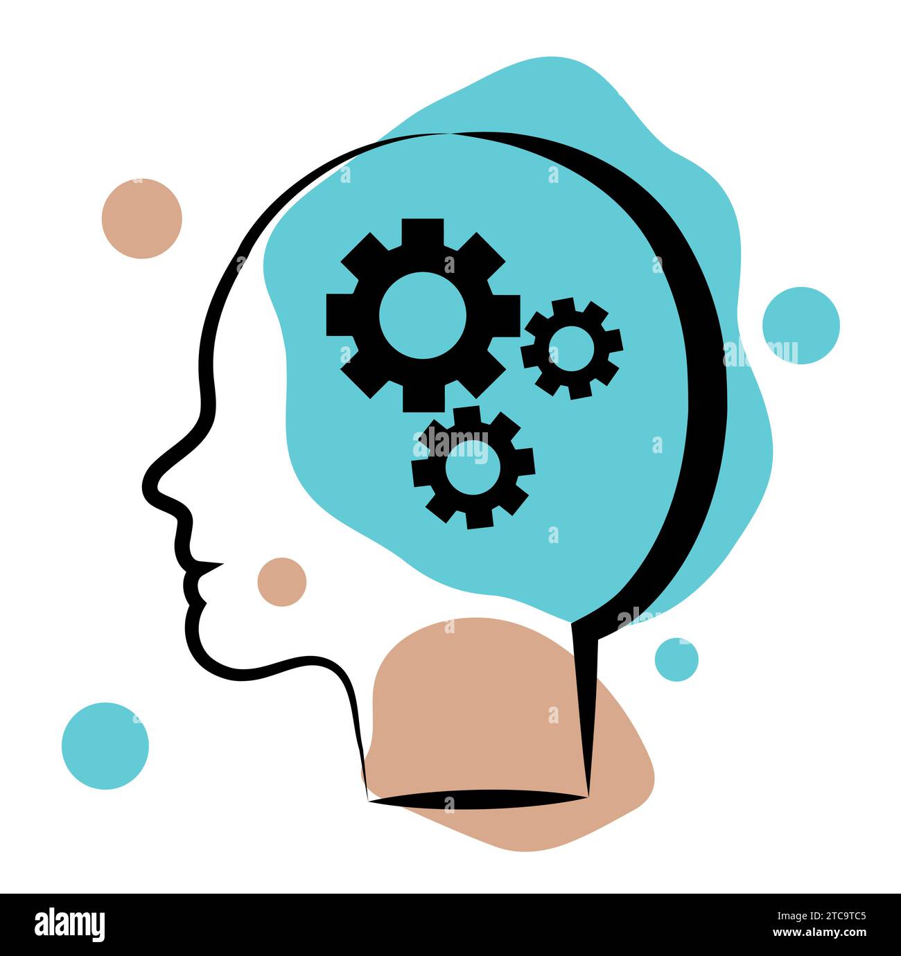Female Head with Gears Stock Vector Image & Art - Alamy