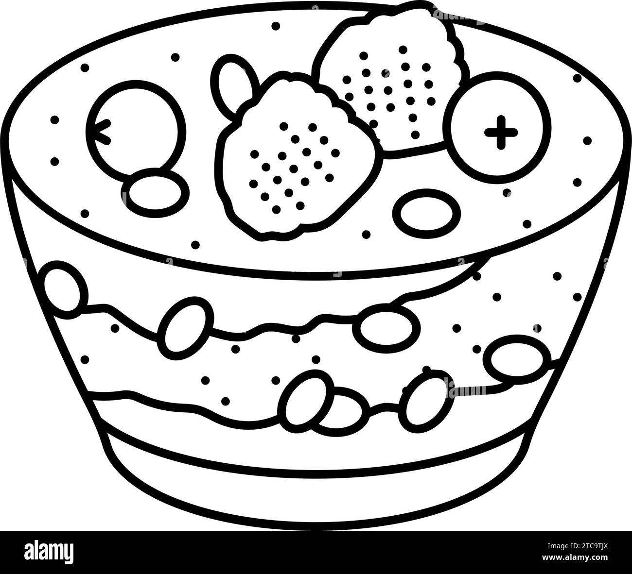 berry parfait sweet food line icon vector illustration Stock Vector ...