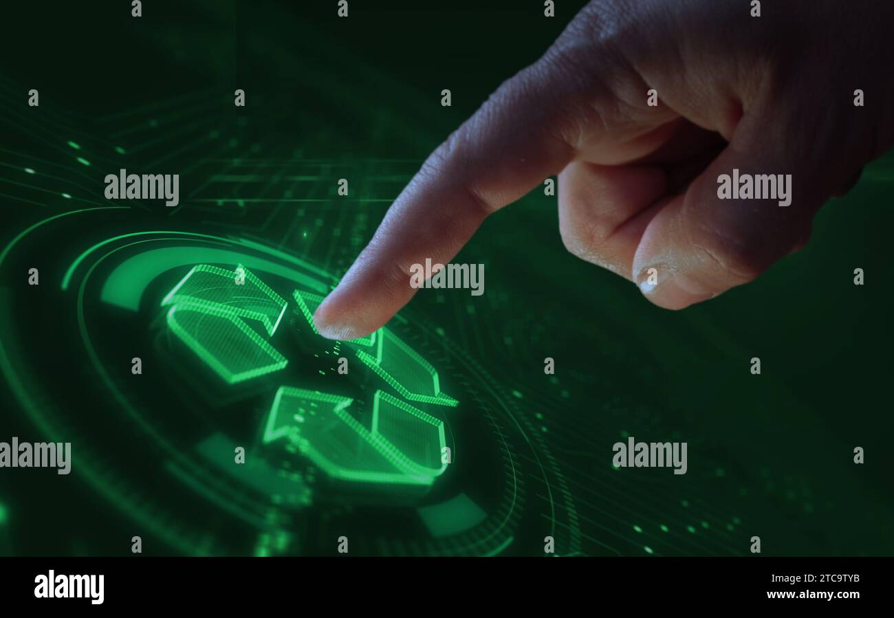 Recycling ecology and eco friendly symbol digital concept. Network ...