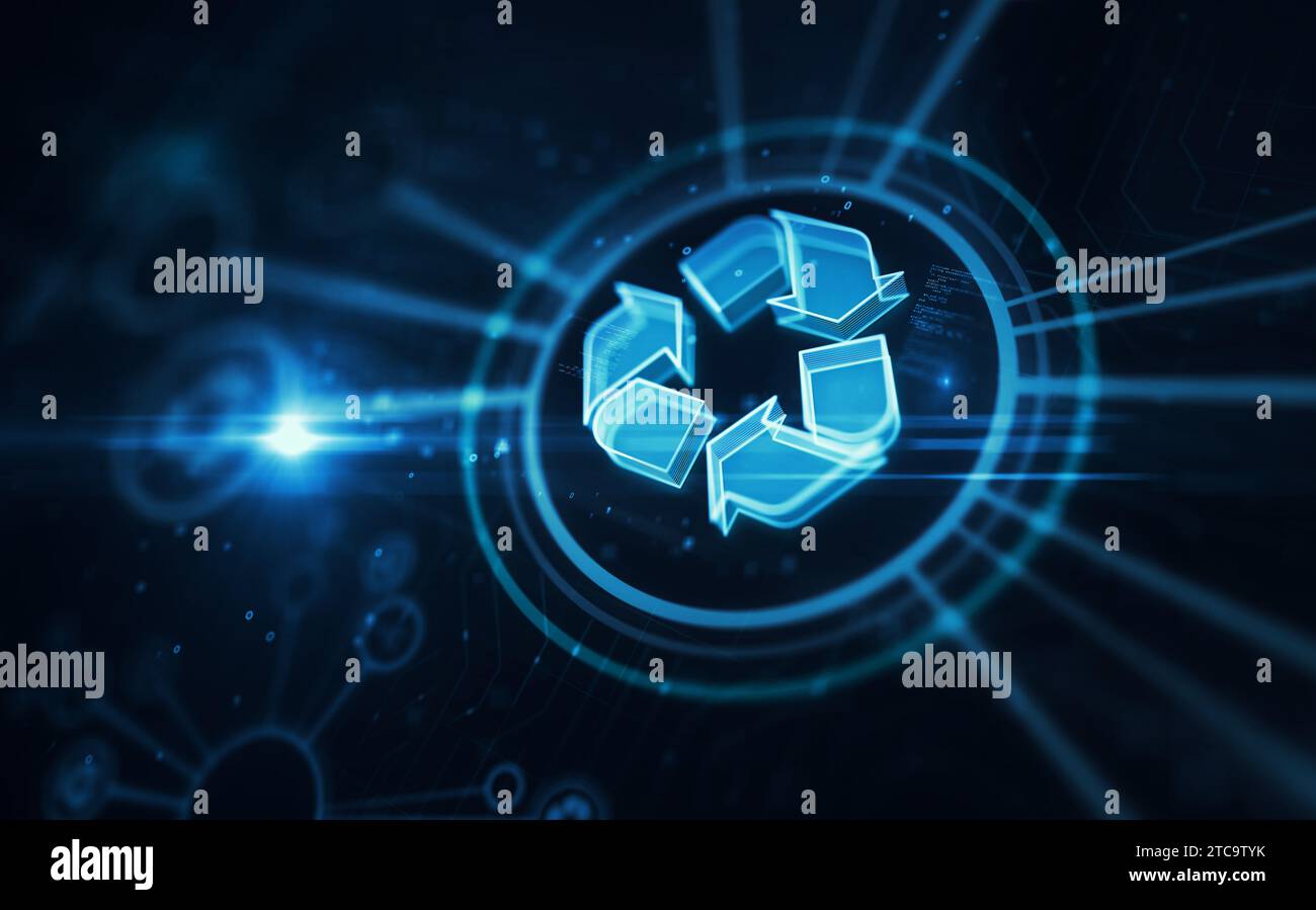 Recycling ecology and eco friendly symbol digital concept. Network ...