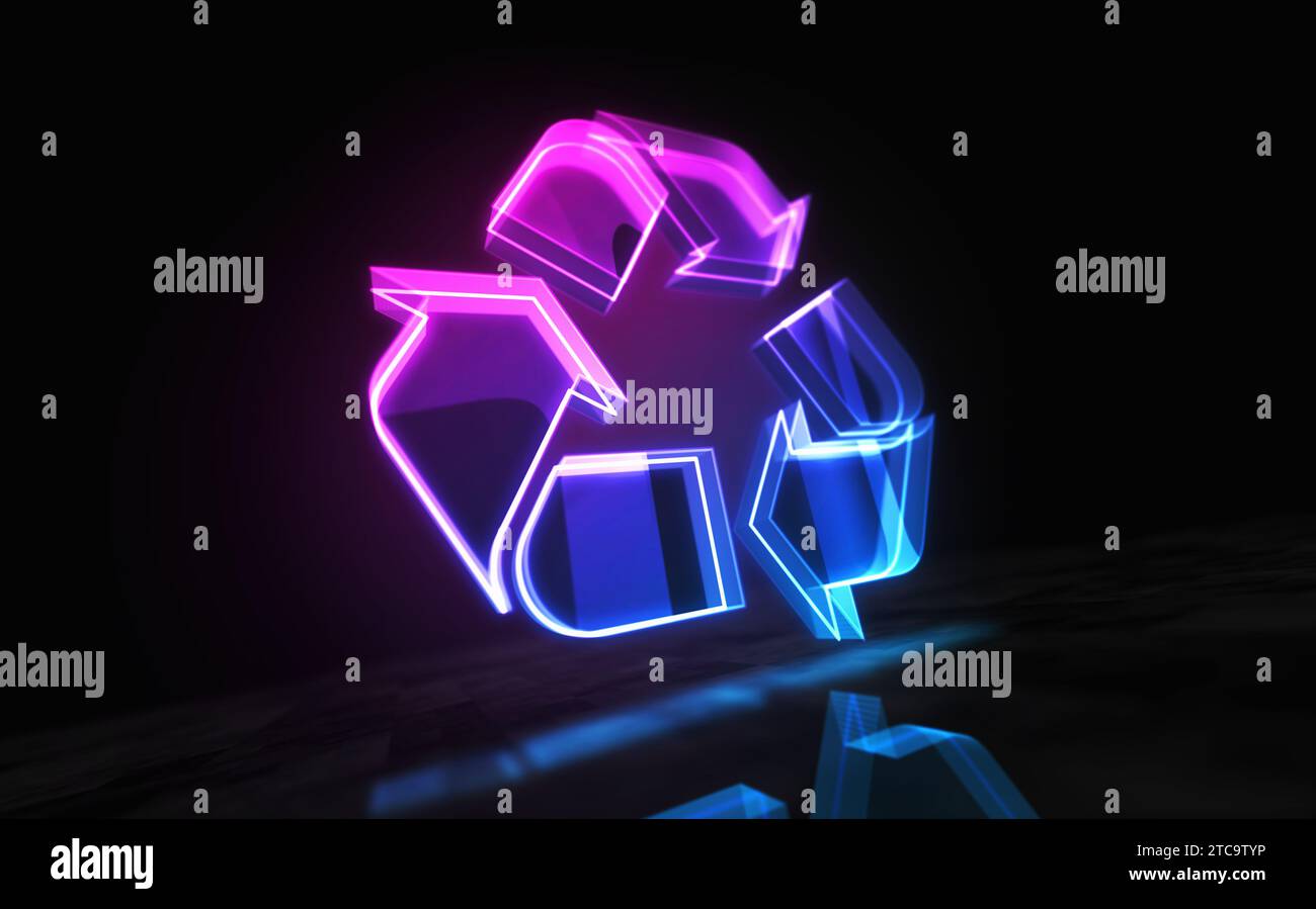 Recycling ecology and eco friendly symbol digital abstract concept ...