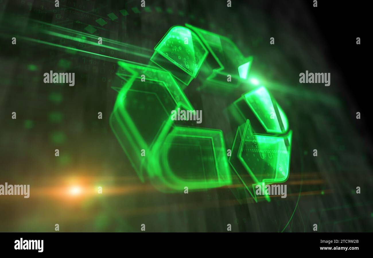 Recycling ecology and eco friendly symbol digital concept. Network ...
