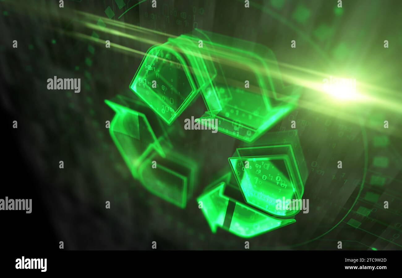 Recycling ecology and eco friendly symbol digital concept. Network ...