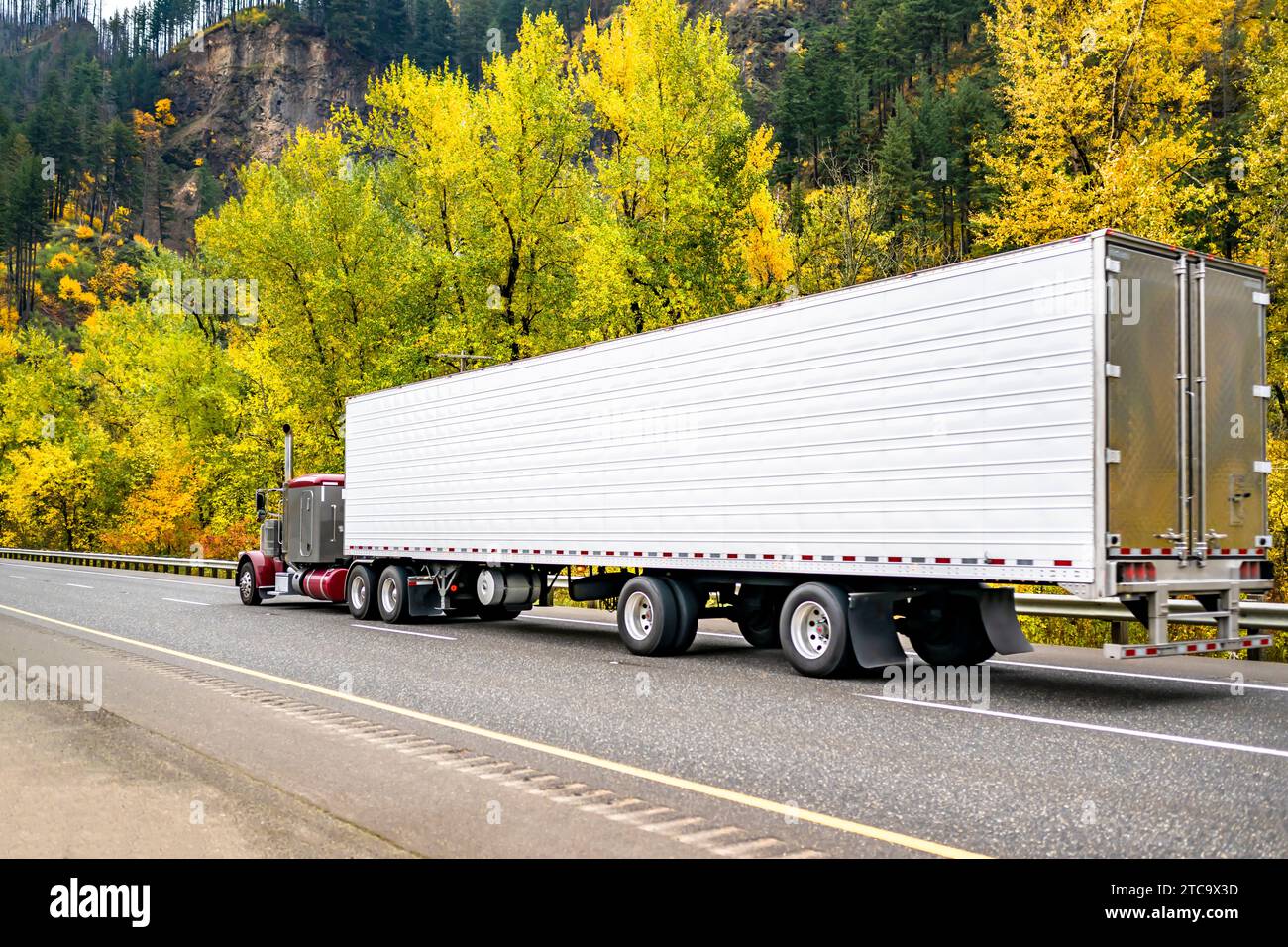 Classic carrier big rig gray semi truck with extended cab for truck ...