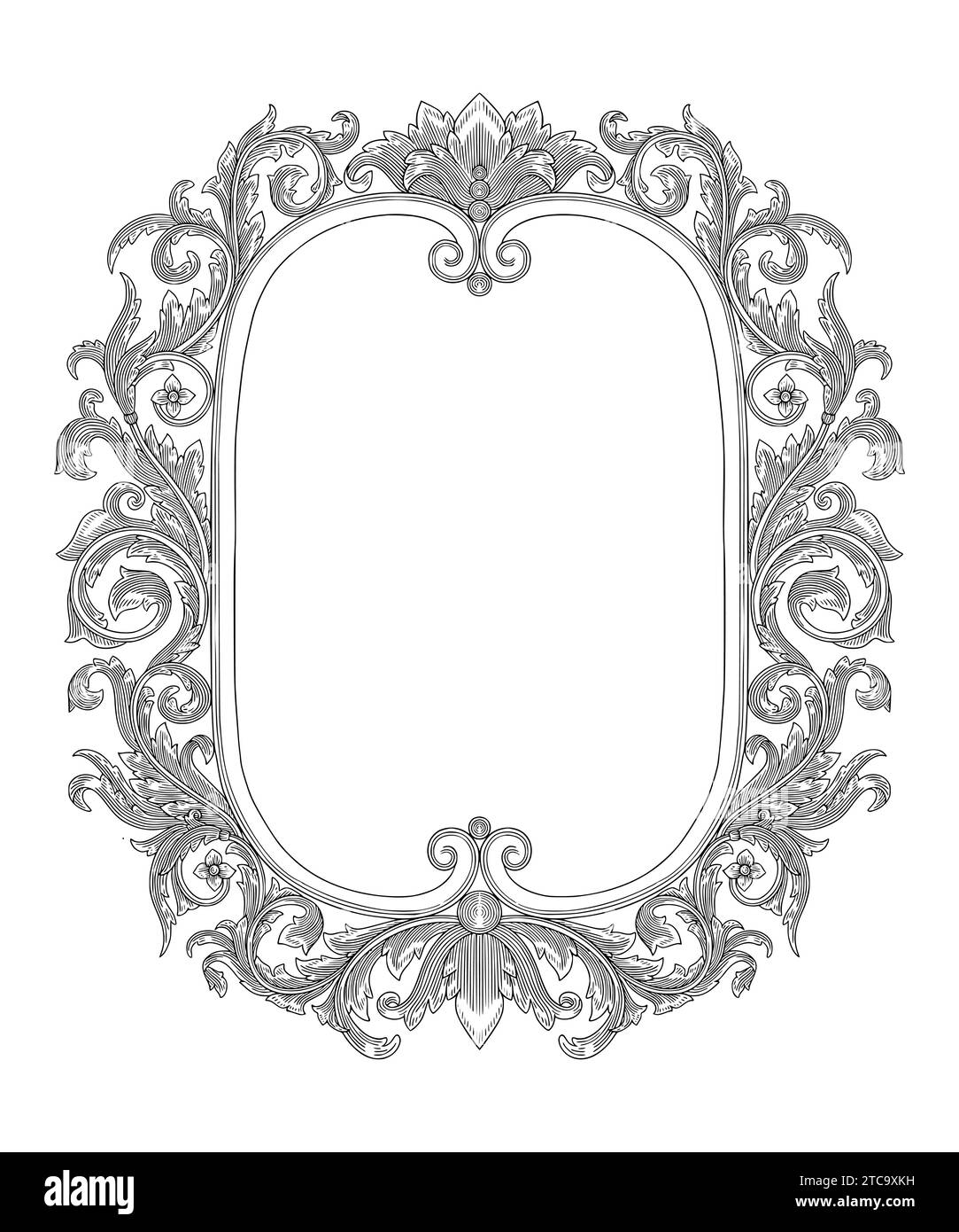 antique vintage frame engraving vector illustration Stock Vector Image ...