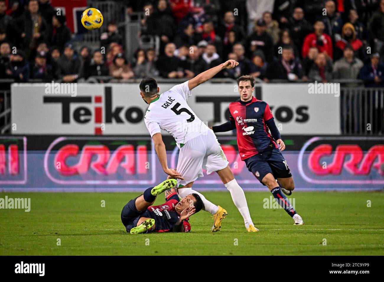 Cagliari, Italy. 11th Dec, 2023. Uros Racic of US Sassuolo during ...