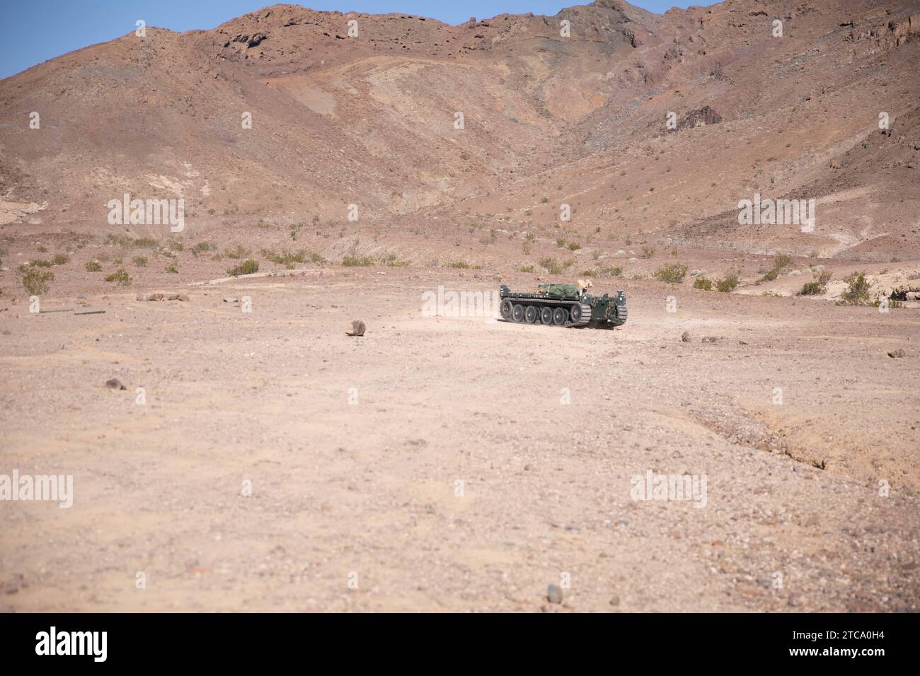 A U.S. Marine Corps expeditionary modular autonomous vehicle operated ...