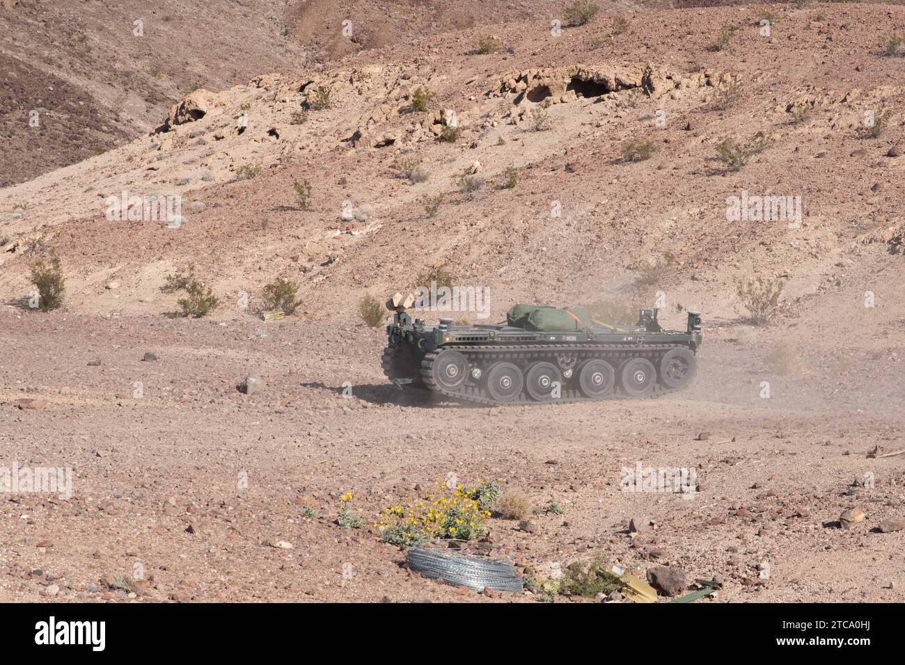 A U.S. Marine Corps expeditionary modular autonomous vehicle operated ...