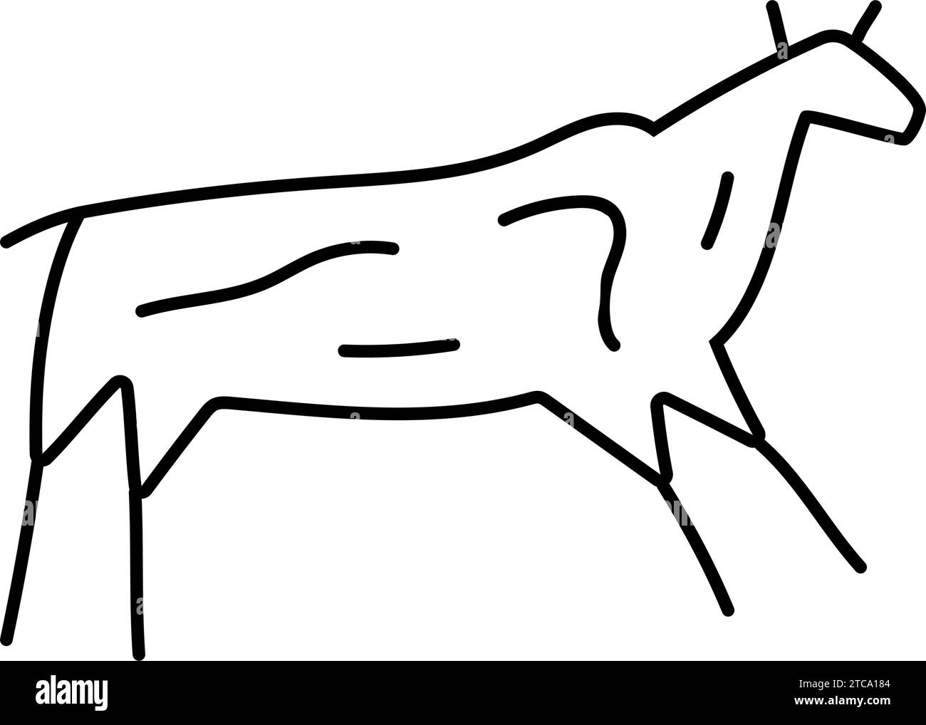 cave paintings human evolution line icon vector illustration Stock ...