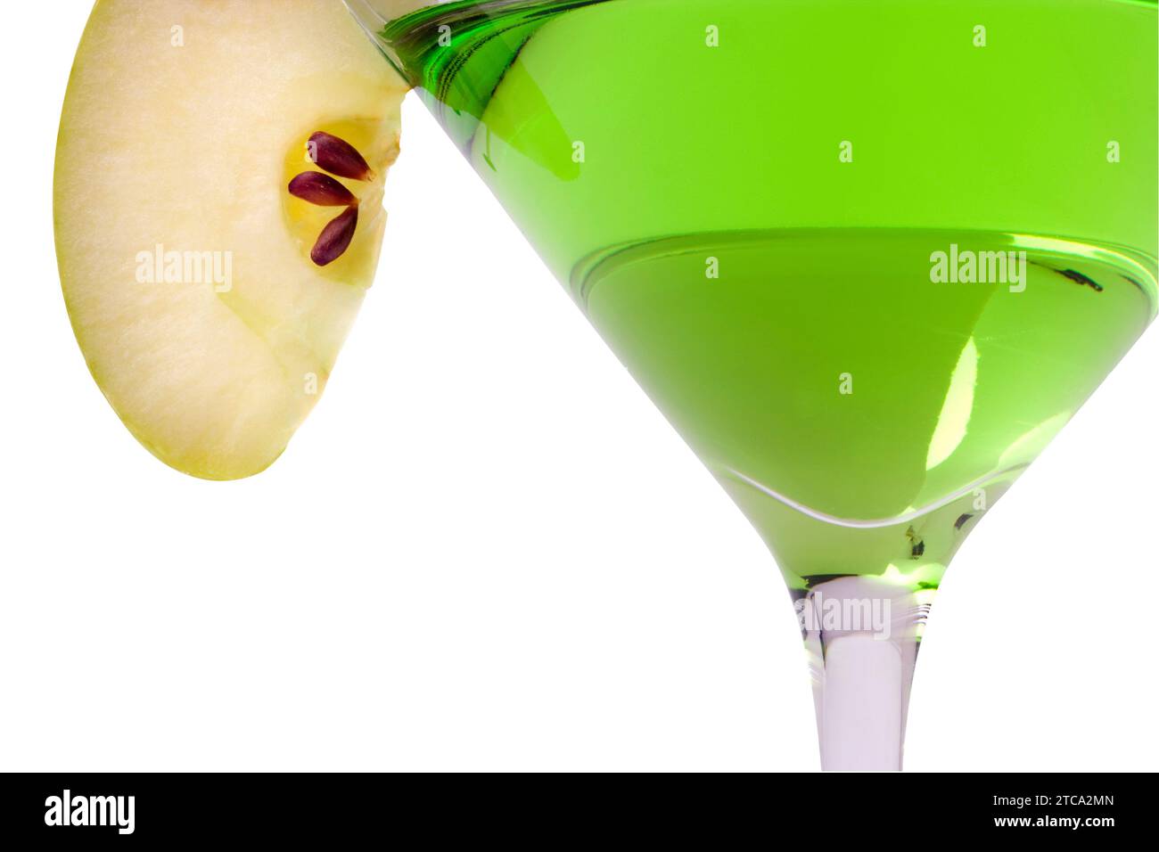 Apple Martini or Appletini mixed drink on white background Stock Photo ...