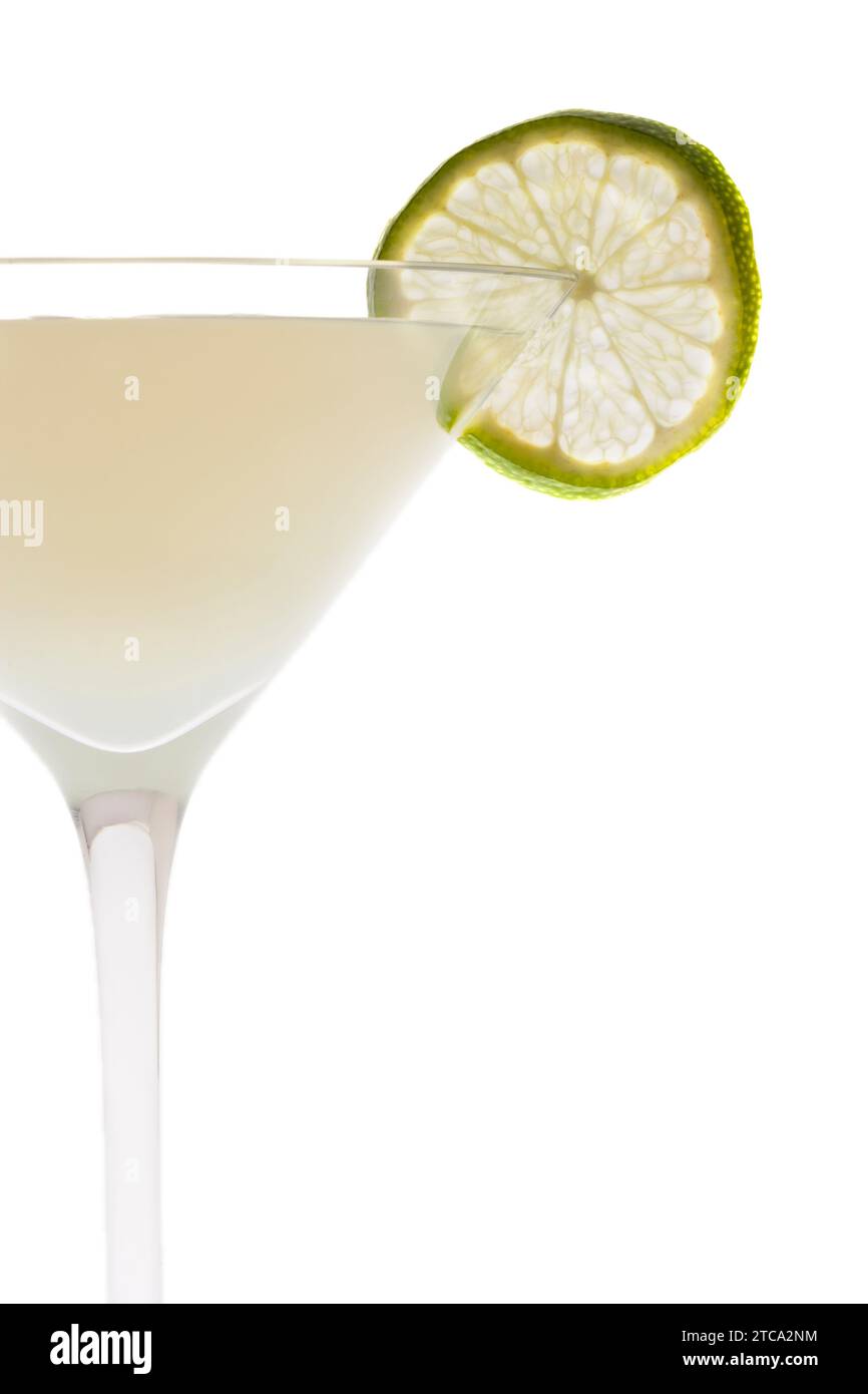 Gimlit mixed drink with lime slice on a white background Stock Photo ...