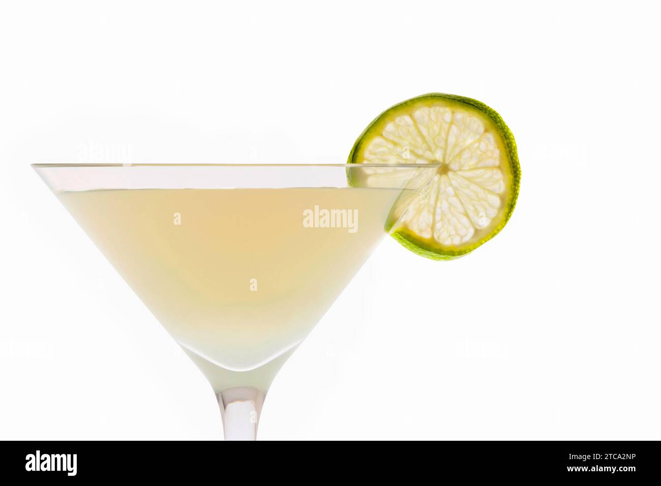 Gimlit mixed drink with lime slice on a white background Stock Photo ...