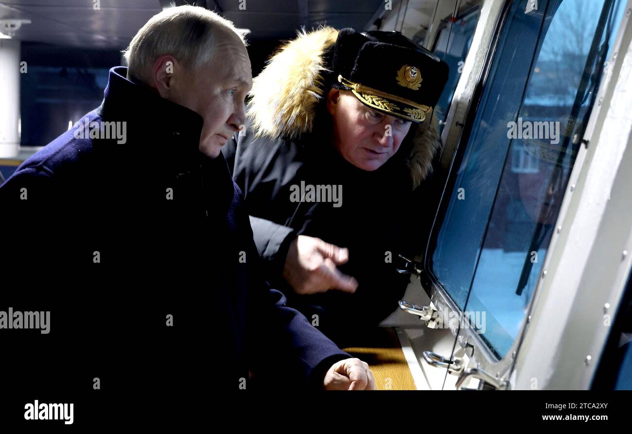 Severodvinsk, Russia. 11th Dec, 2023. Russian President Vladimir Putin ...