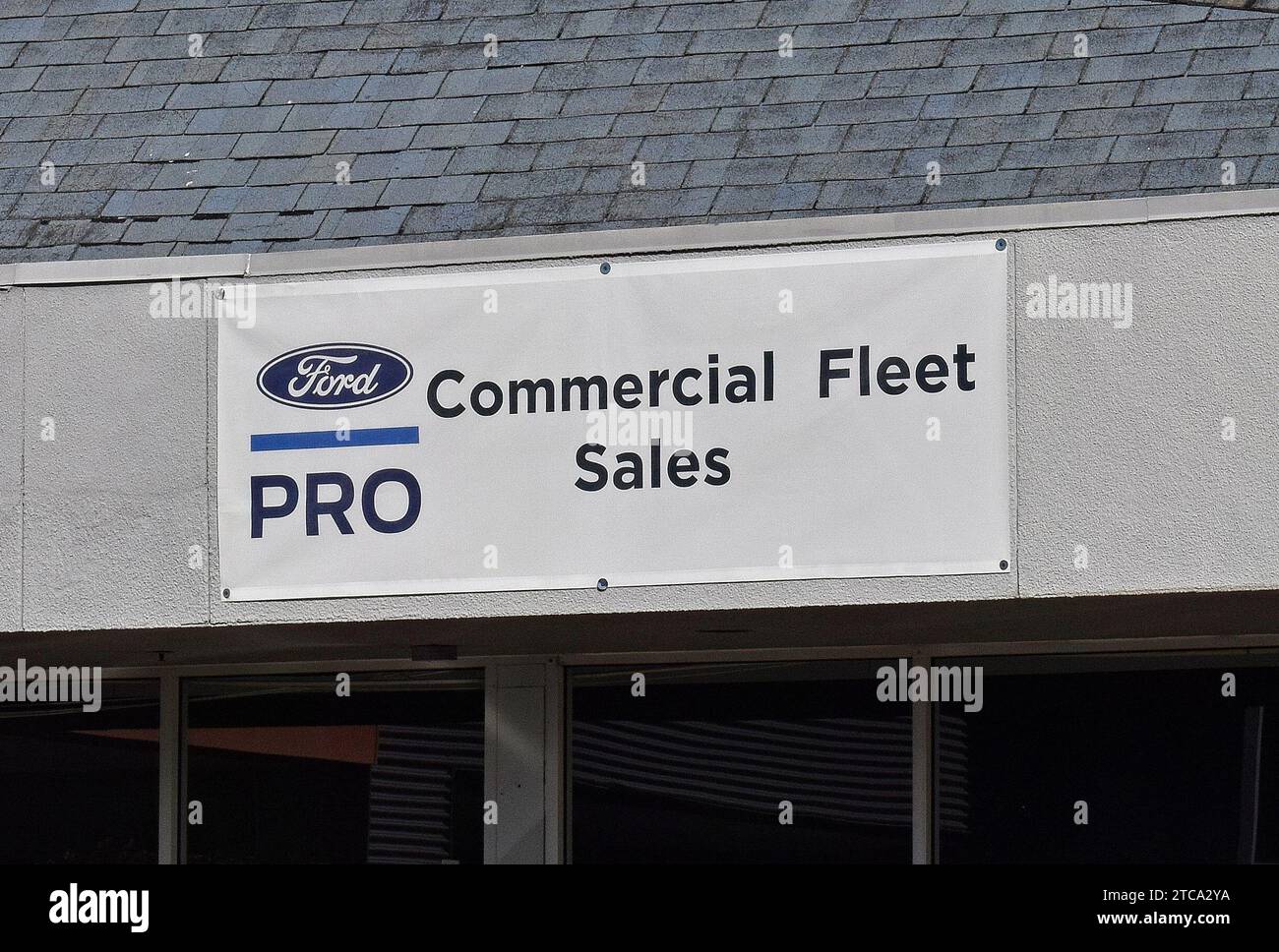 Ford Pro Commercial Fleet Sales sign at a Ford Dealership in California ...