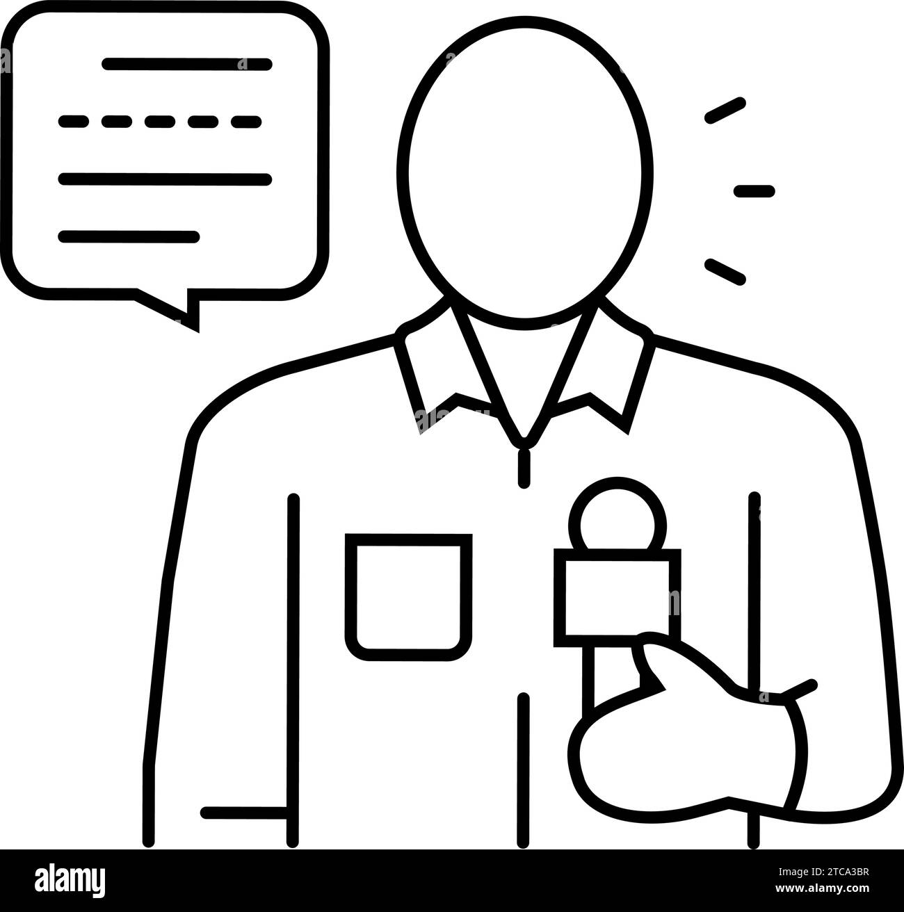reporter news media line icon vector illustration Stock Vector Image ...
