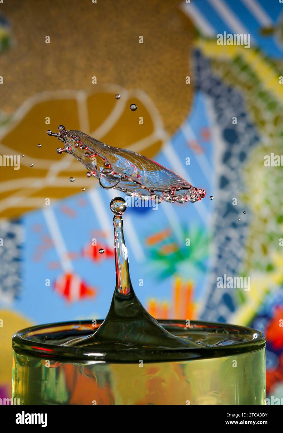 Water splash crown resulting after a drop collision Stock Photo - Alamy