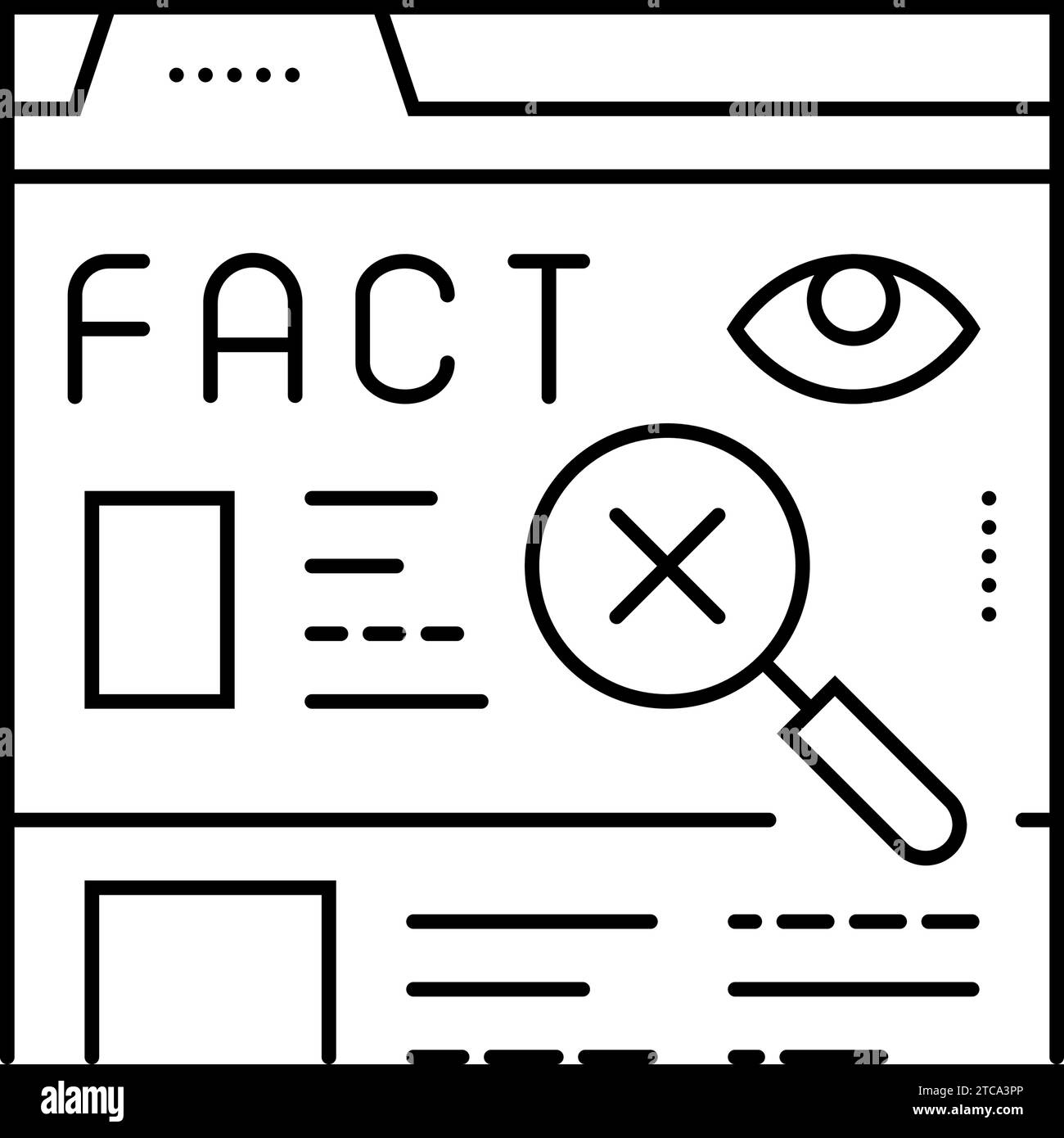 fact check news media line icon vector illustration Stock Vector Image ...