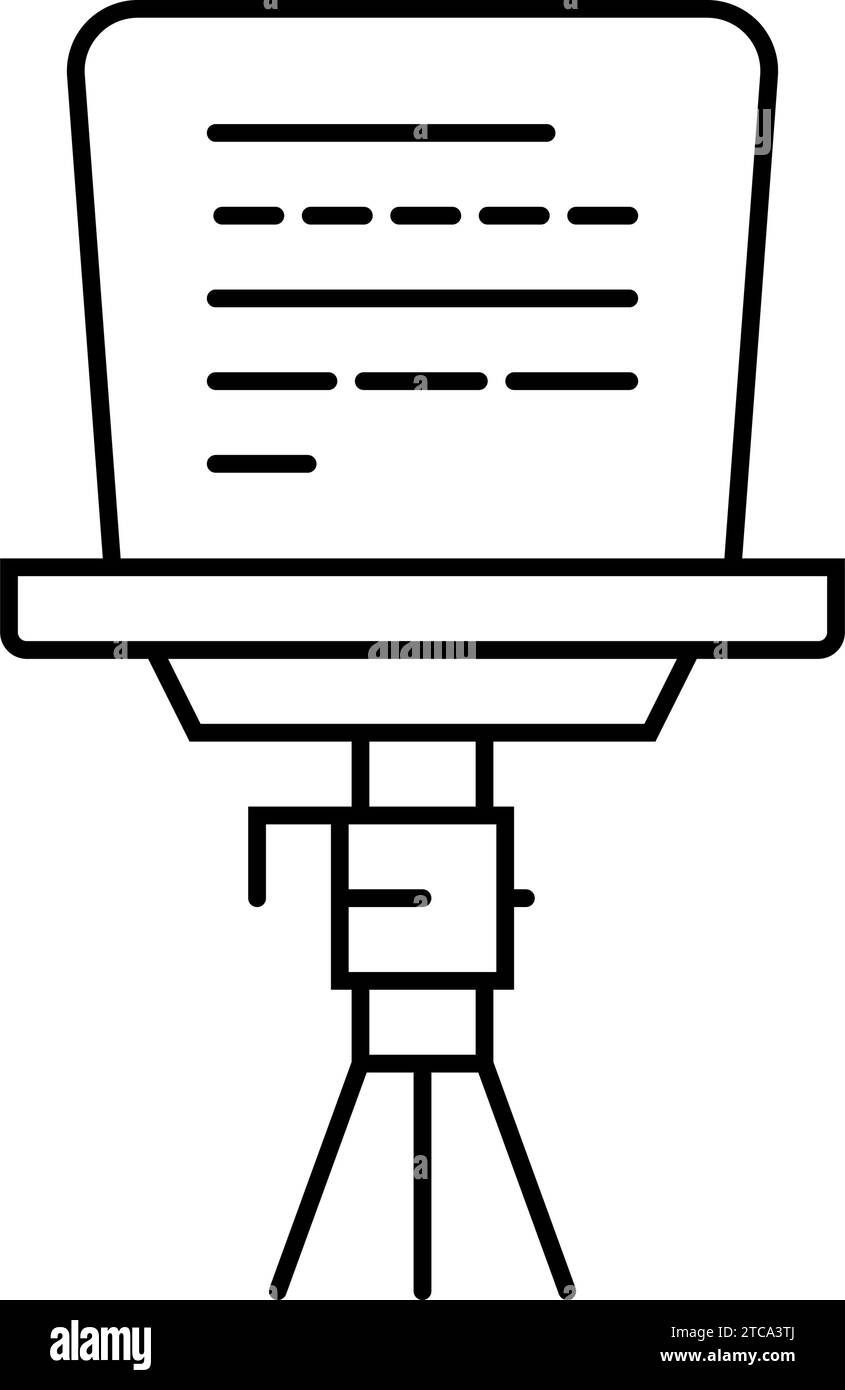 teleprompter news media line icon vector illustration Stock Vector ...