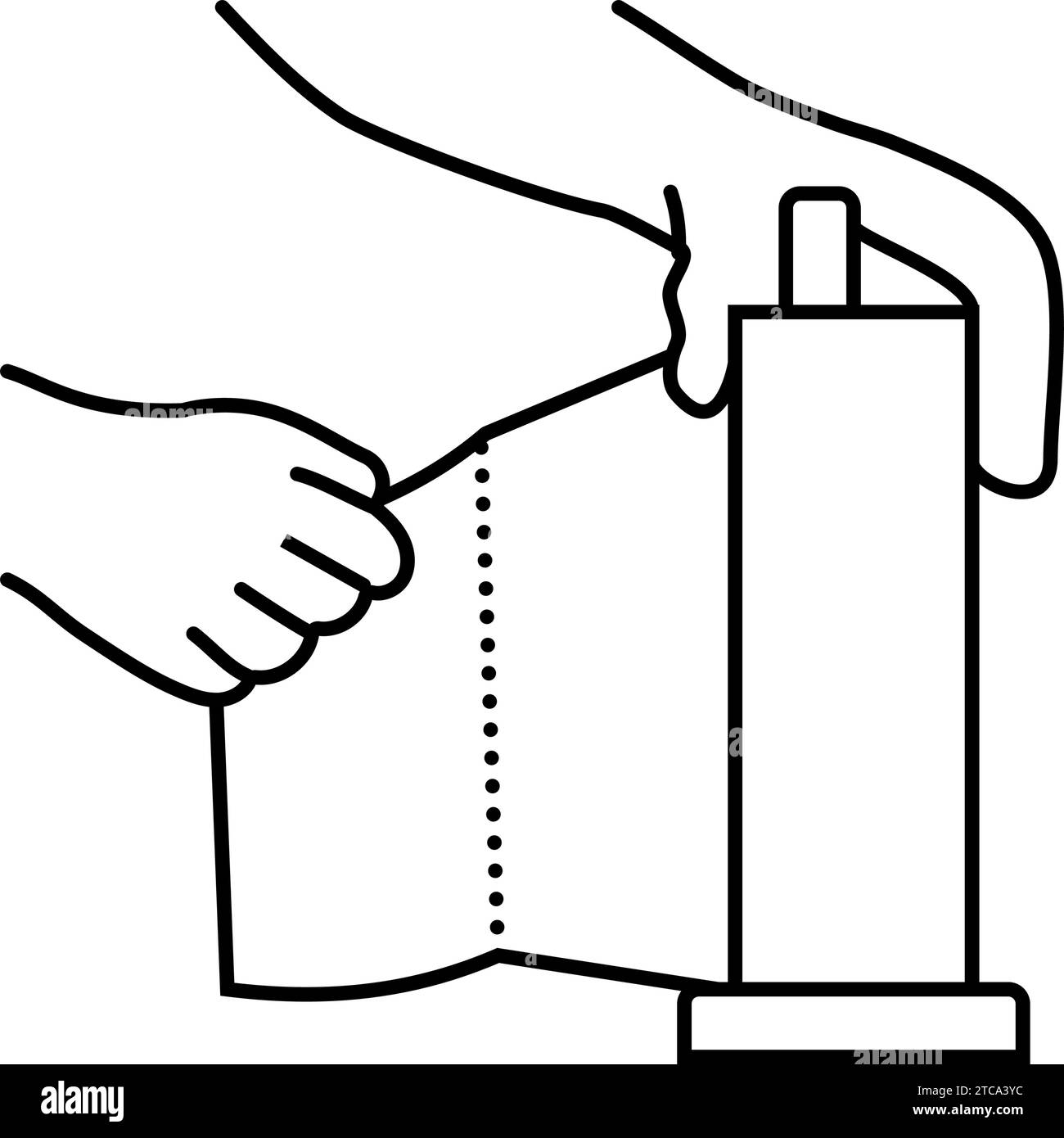 hand tearing paper towel line icon vector illustration Stock Vector ...