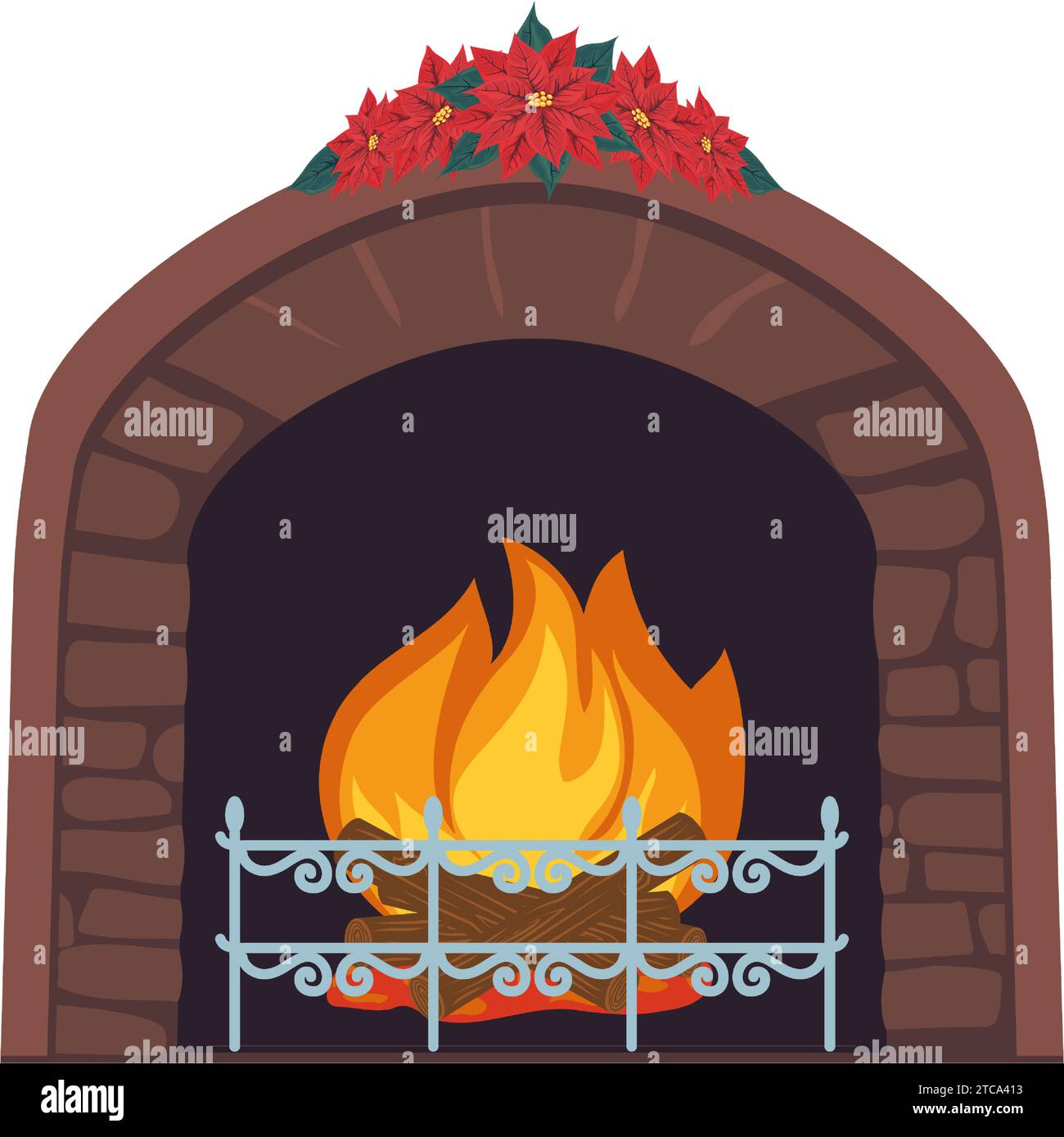 Fire house interior flames Stock Vector Images - Alamy