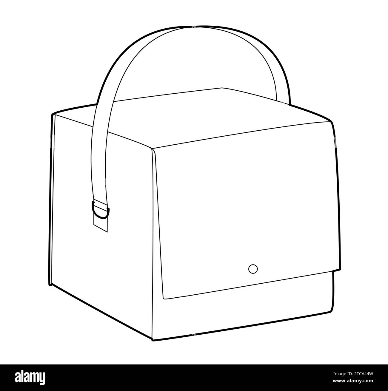 Box Bag silhouette. Fashion accessory technical illustration. Vector ...