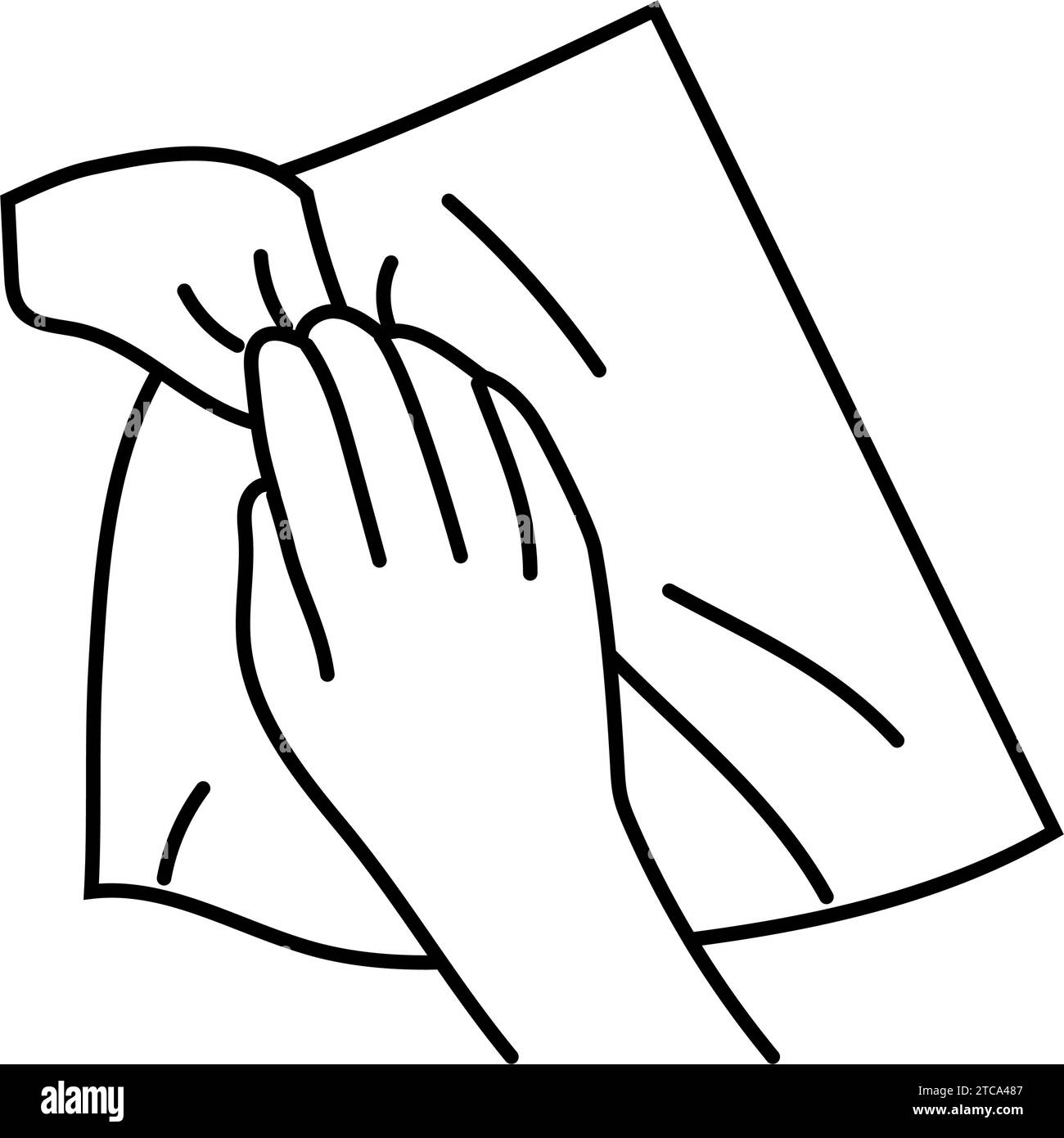 cleaning with paper towel line icon vector illustration Stock Vector ...