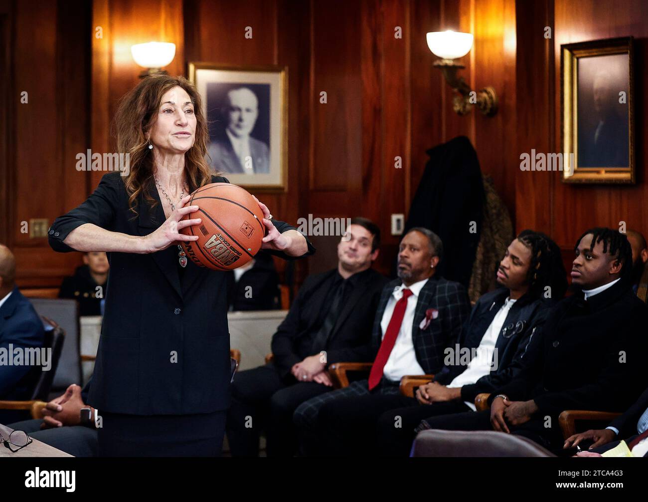 Attorney Rebecca Adelman, who represents Joshua Holloway, gives her ...