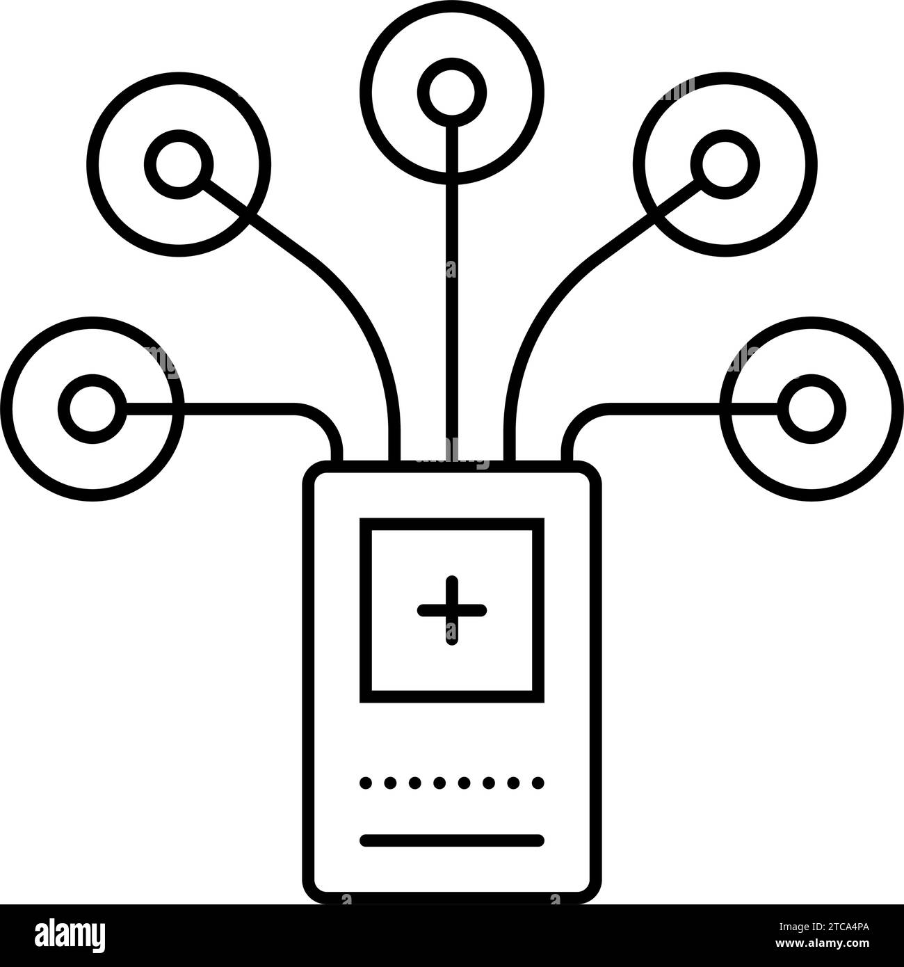 biomedical sensor line icon vector illustration Stock Vector Image ...