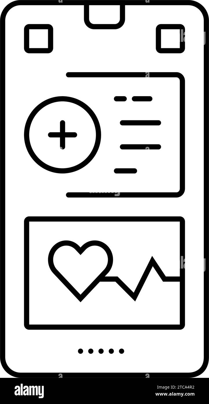 health monitoring app biomedical line icon vector illustration Stock ...