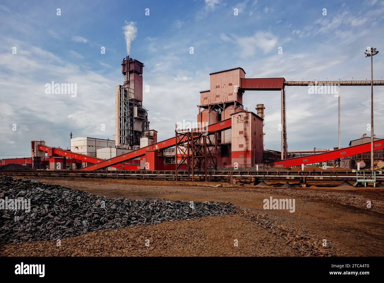 Large briquetted iron making furnace Stock Photo - Alamy