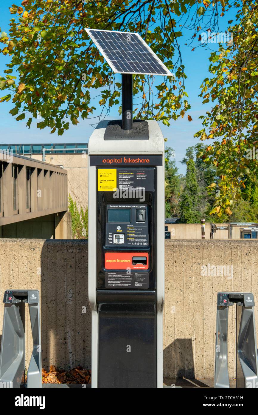 Capital bikeshare payment machine at a metro station just outside ...