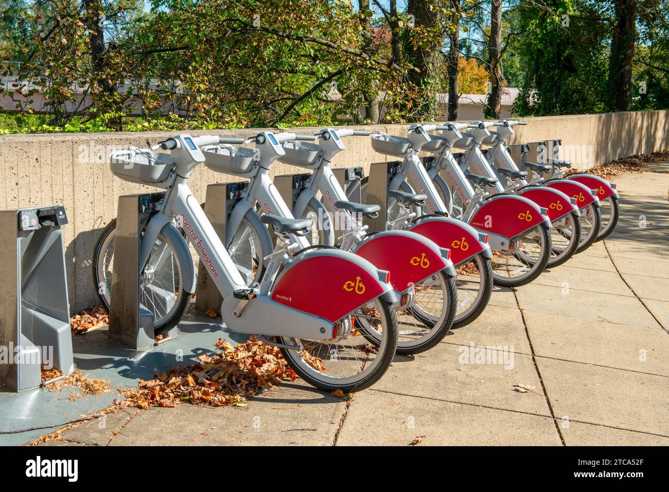 Rental bikes at a Metro station just outside Washington DC Stock Photo ...