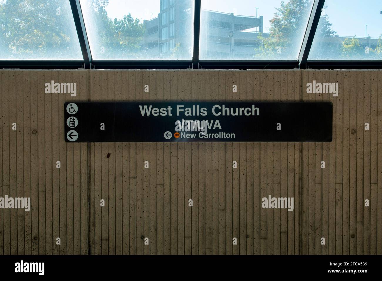 West Falls Church Metro Station wall sign - part of the Washington dc ...