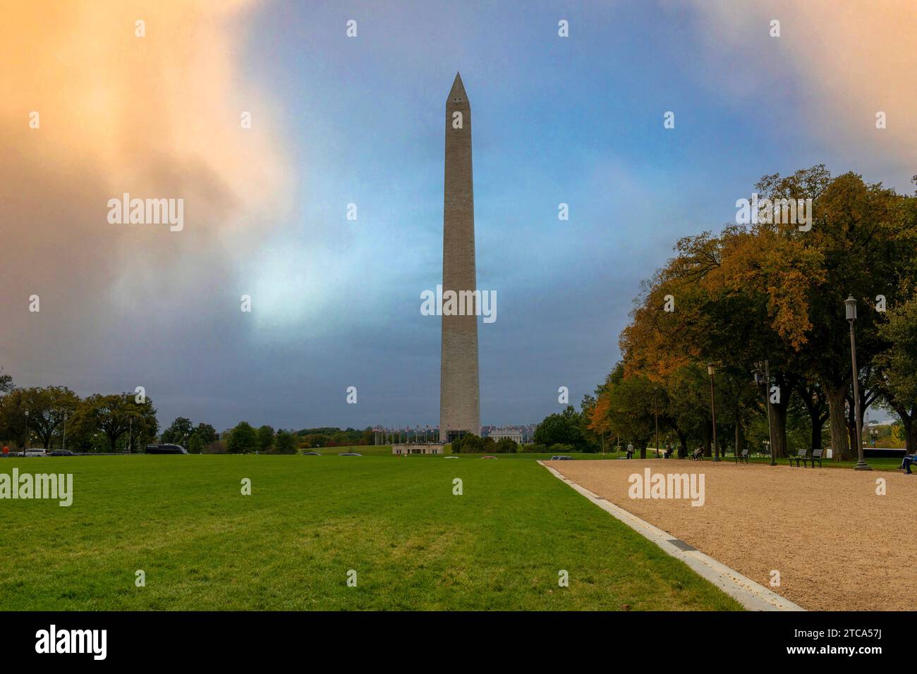 The Washington Monument on the National Mall in Washington DC Stock ...