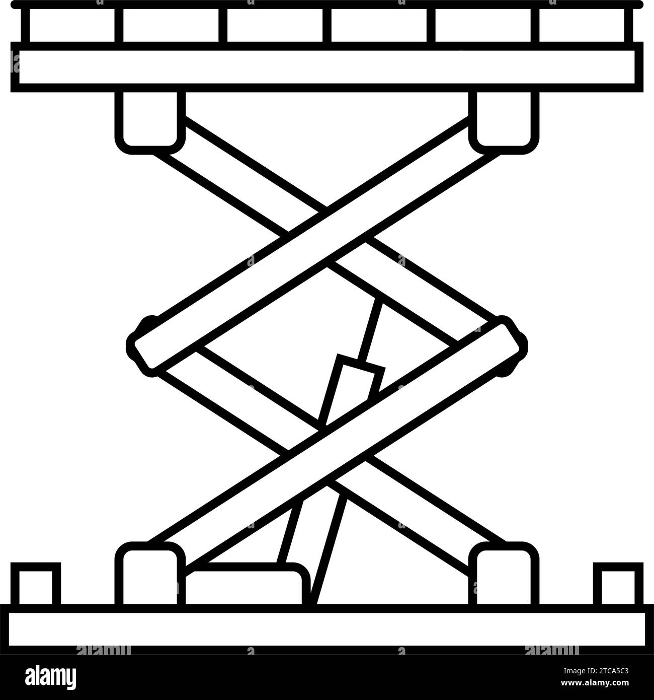 hydraulic lift platform civil engineer line icon vector illustration ...