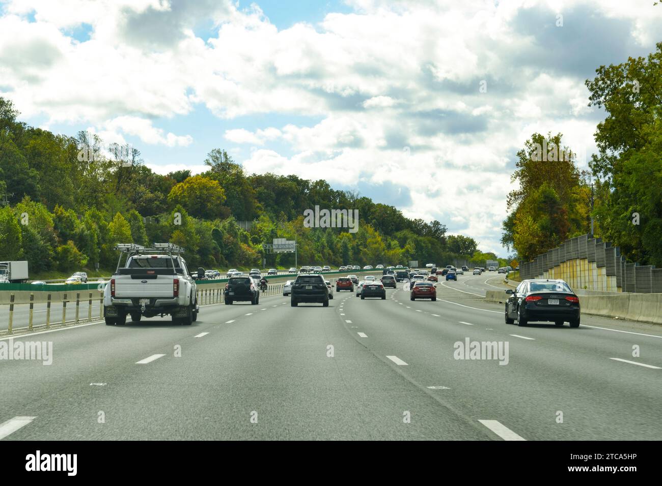 On Interstate 495 which is the ring-road around Washington DC Stock ...