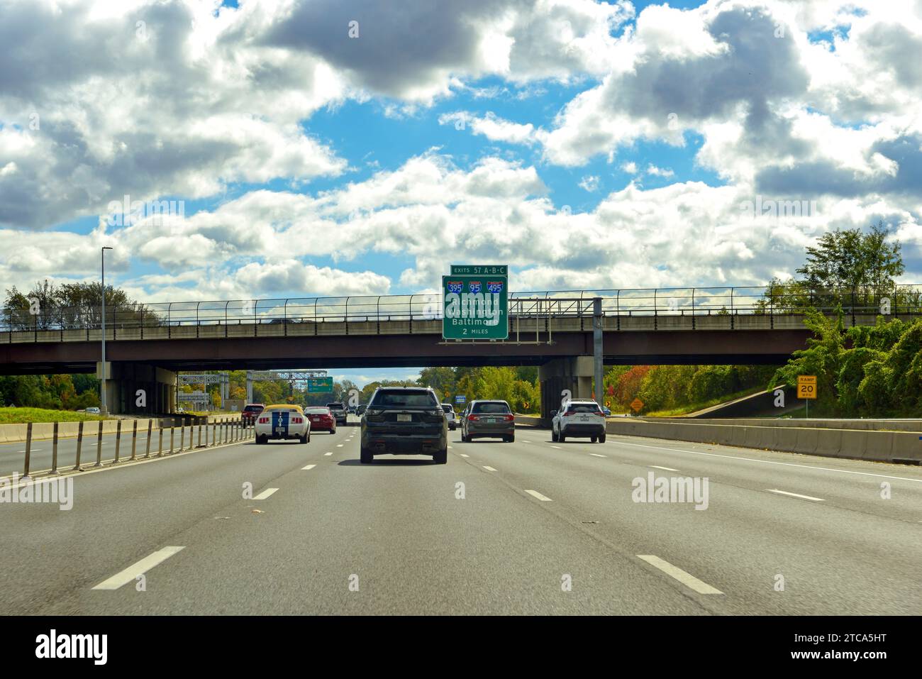 On Interstate 495 which is the ring-road around Washington DC Stock ...