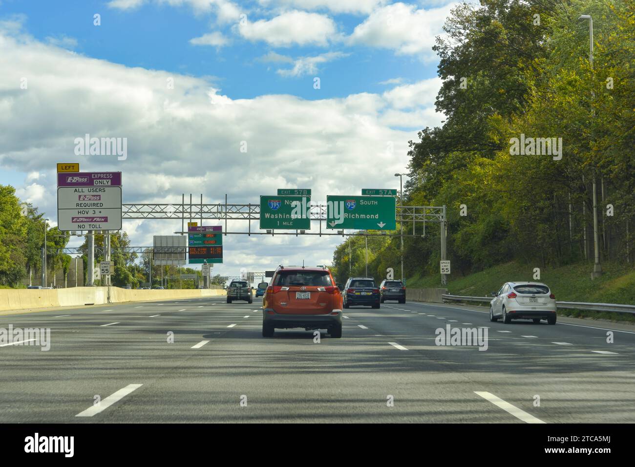 On Interstate 495 which is the ring-road around Washington DC Stock ...
