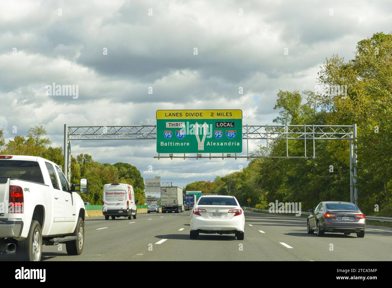 On Interstate 495 which is the ring-road around Washington DC Stock ...
