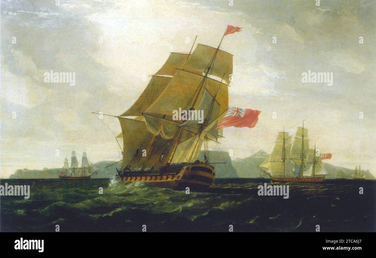 HMS Diadem at capture of Good Hope-Thomas Whitcombe Stock Photo - Alamy