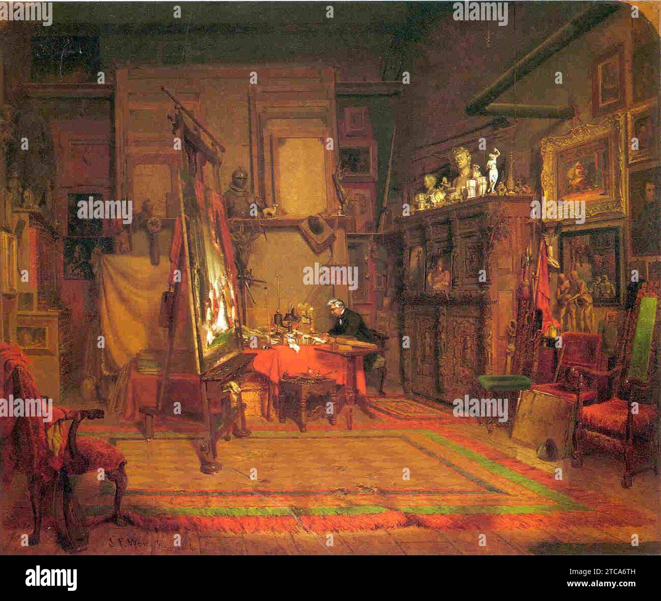 John Ferguson Weir, Artist's Studio Stock Photo - Alamy