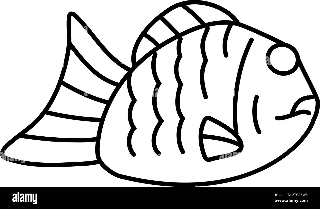 taiyaki japanese food line icon vector illustration Stock Vector Image ...