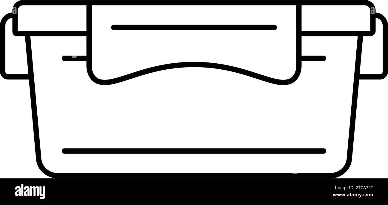lunch box plastic container line icon vector illustration Stock Vector ...