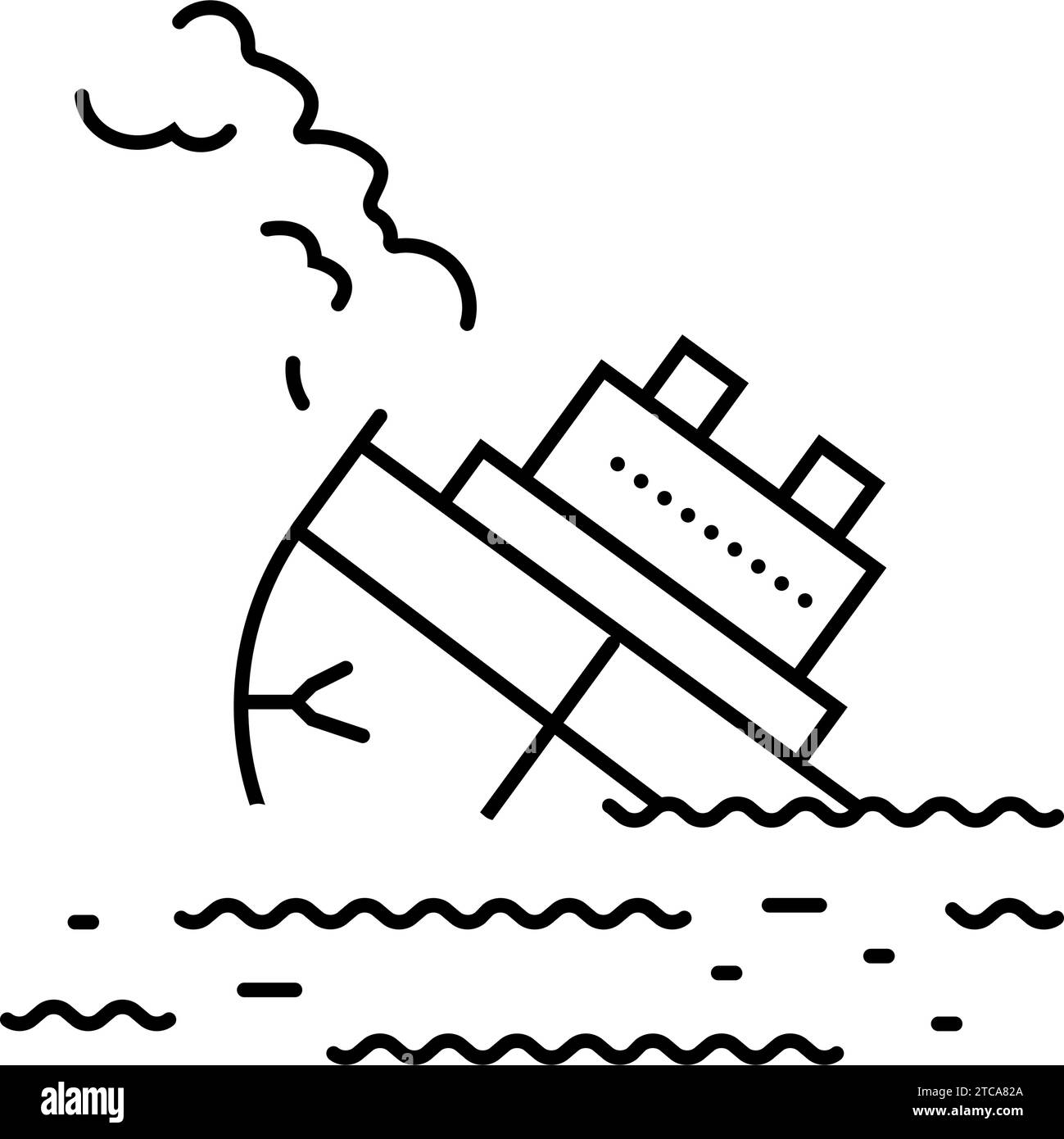 Marine Accident Line Icon Vector Illustration Stock Vector Image And Art