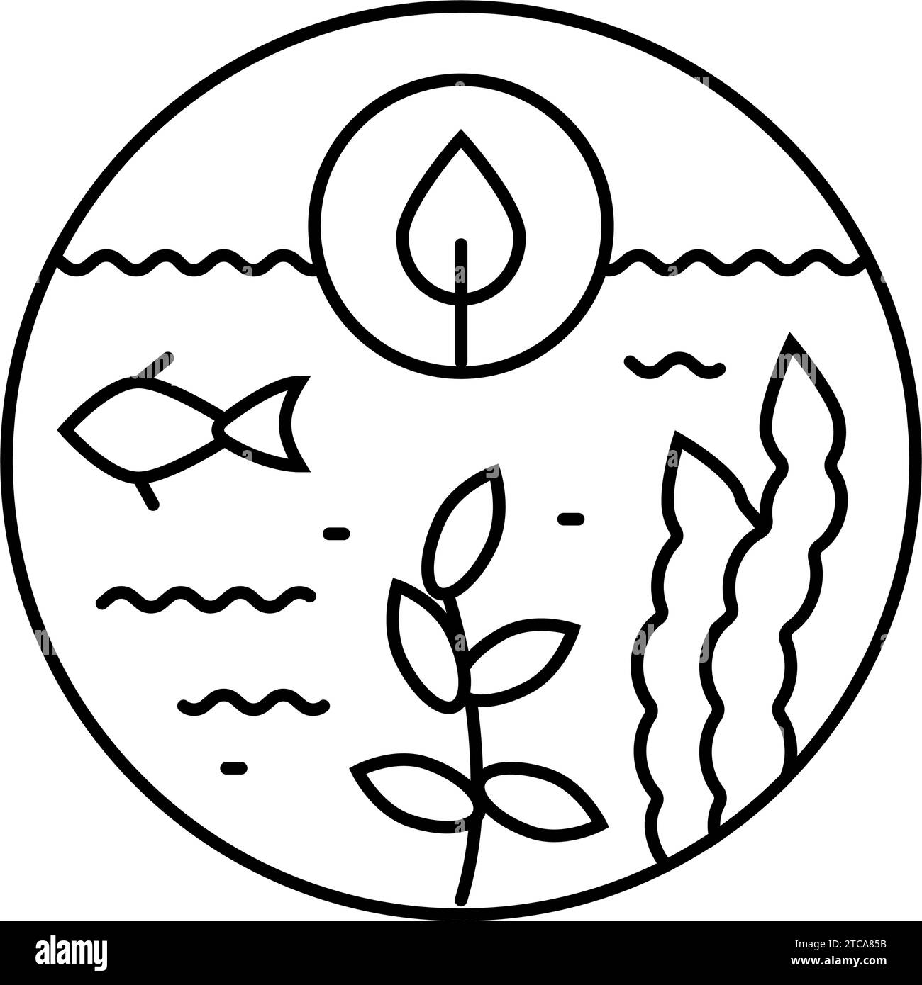 marine ecology line icon vector illustration Stock Vector Image & Art ...